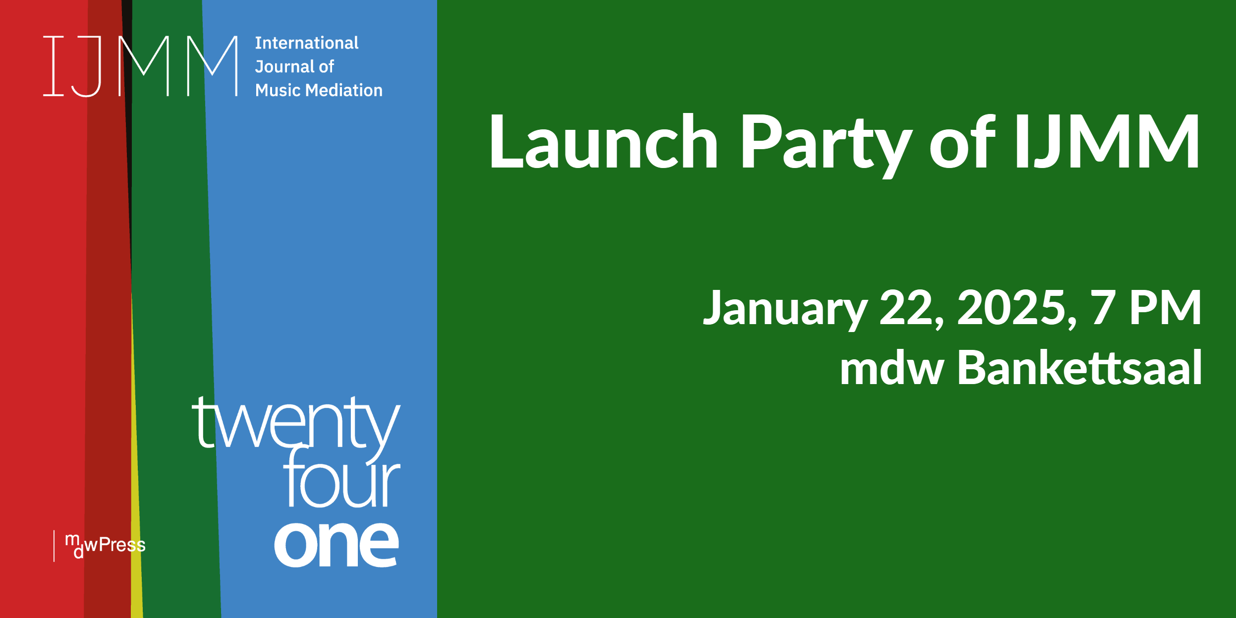 Launch-Party des International Journal of Music Mediation (IJMM) – mdwPress